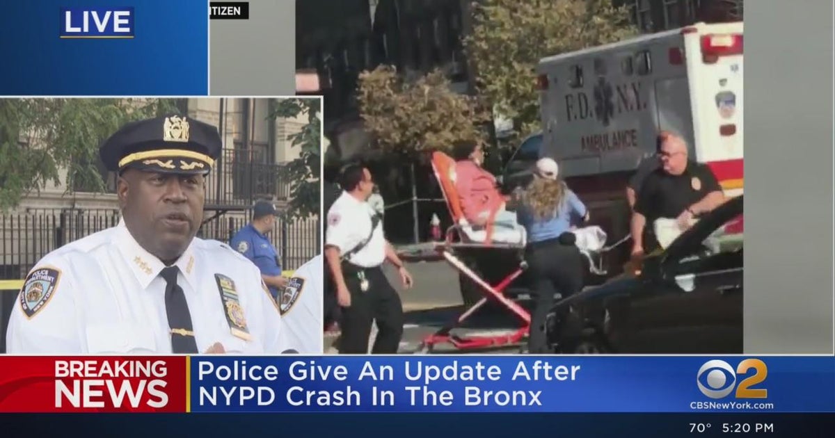 NYPD update after police car crashed in the Bronx - CBS New York