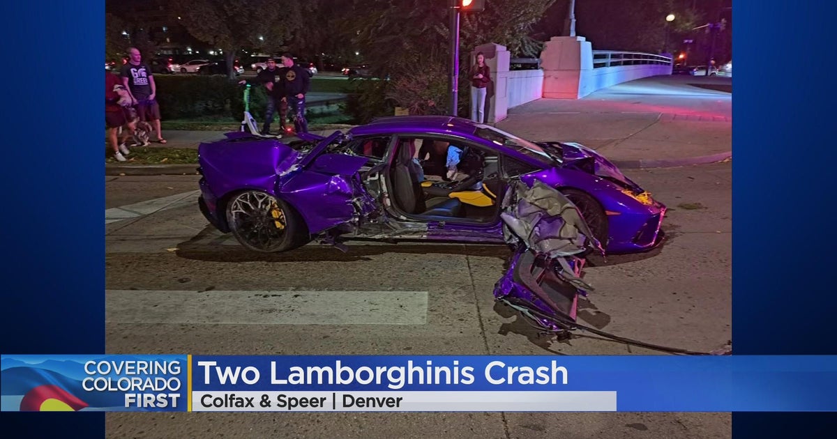 Witness: Racing Lamborghinis crash, drivers arrested for DUI - CBS Colorado