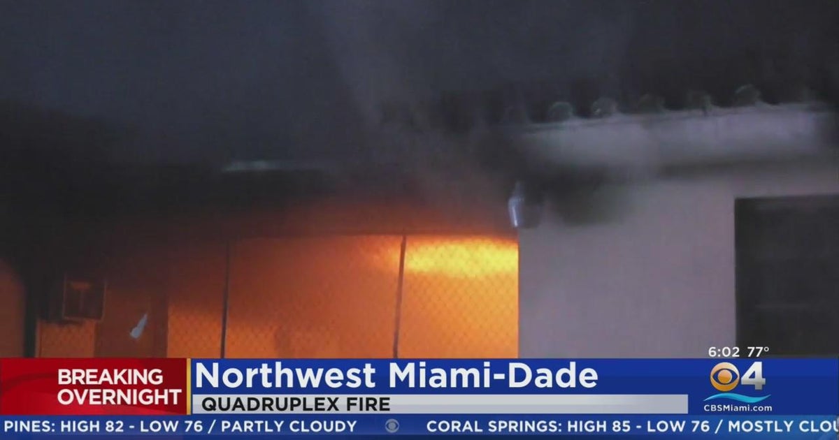 Smoky quadplex fire in northwest Miami-Dade - CBS Miami