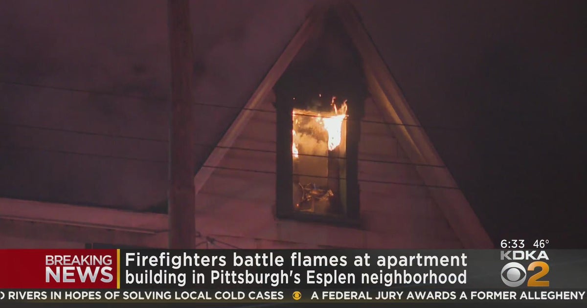 Firefighters battle flames in Pittsburgh's Esplen neighborhood - CBS Pittsburgh
