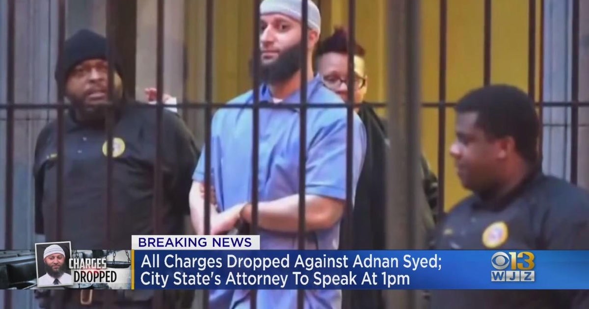 Charges Dropped Against Adnan Syed Cbs Baltimore