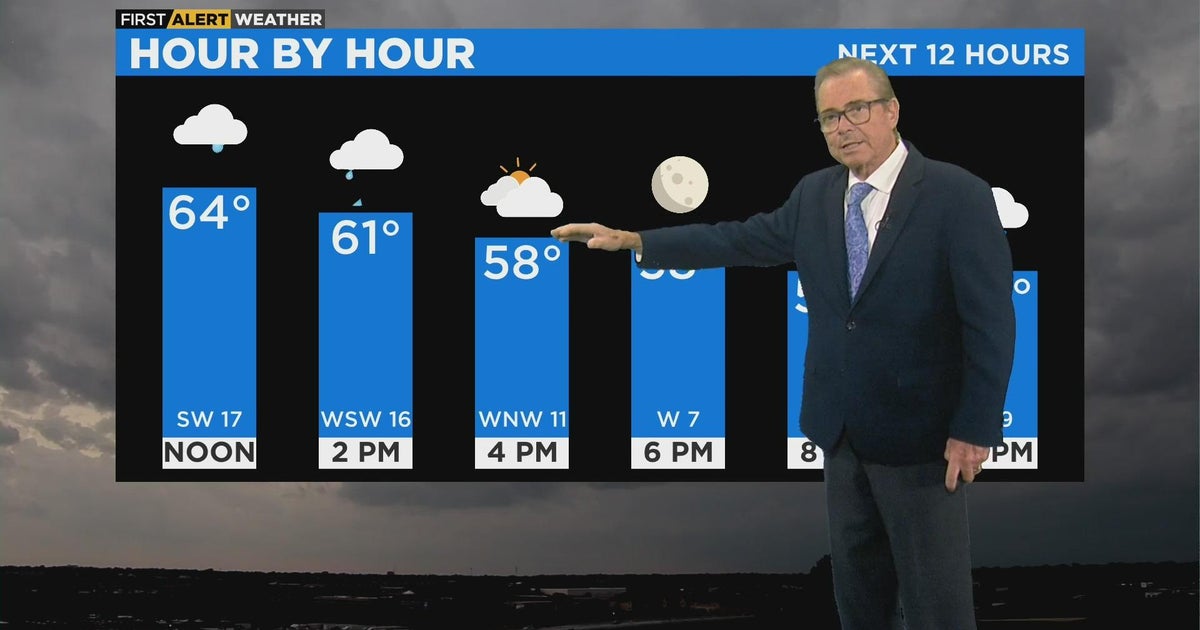 First Alert Weather: Breezy and wet with highs in the upper 60s - CBS ...