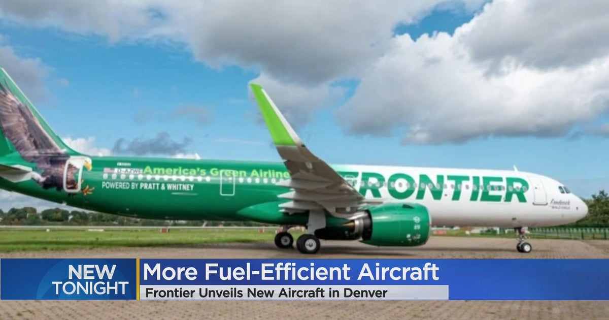 Frontier Airlines unveils new green plane - CBS Colorado