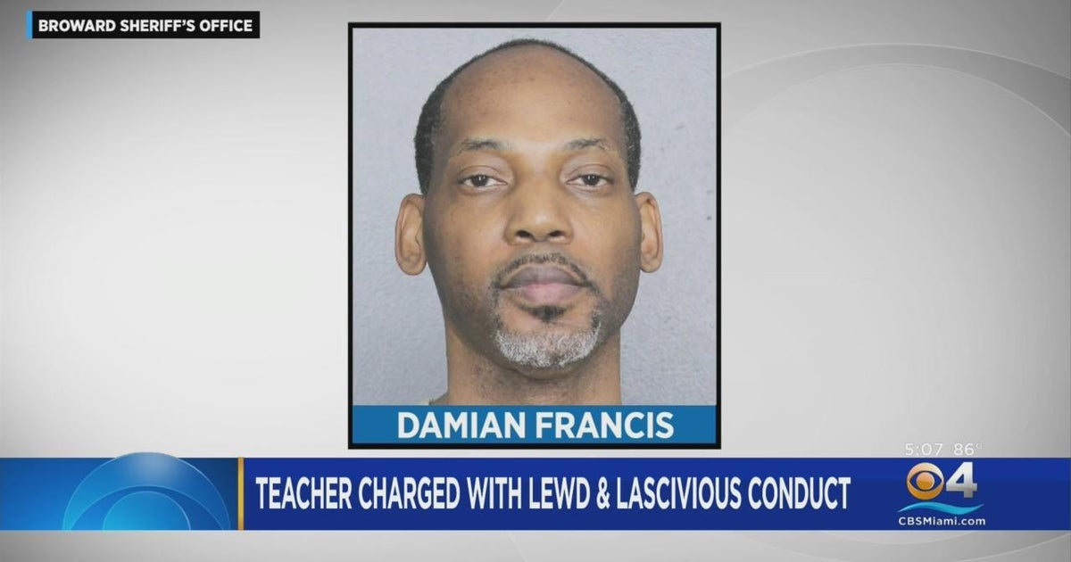 South Florida teacher charged with lewd, lascivious conduct - CBS Miami