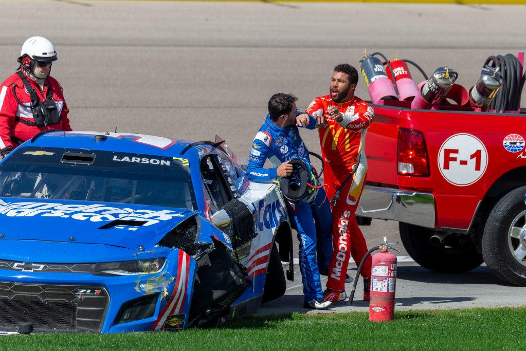 Bubba Wallace suspended from next NASCAR race after shoving incident ...