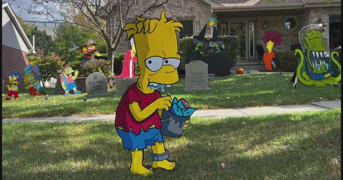 Self-made Simpsons Halloween display fills yard in Lemont - CBS Chicago