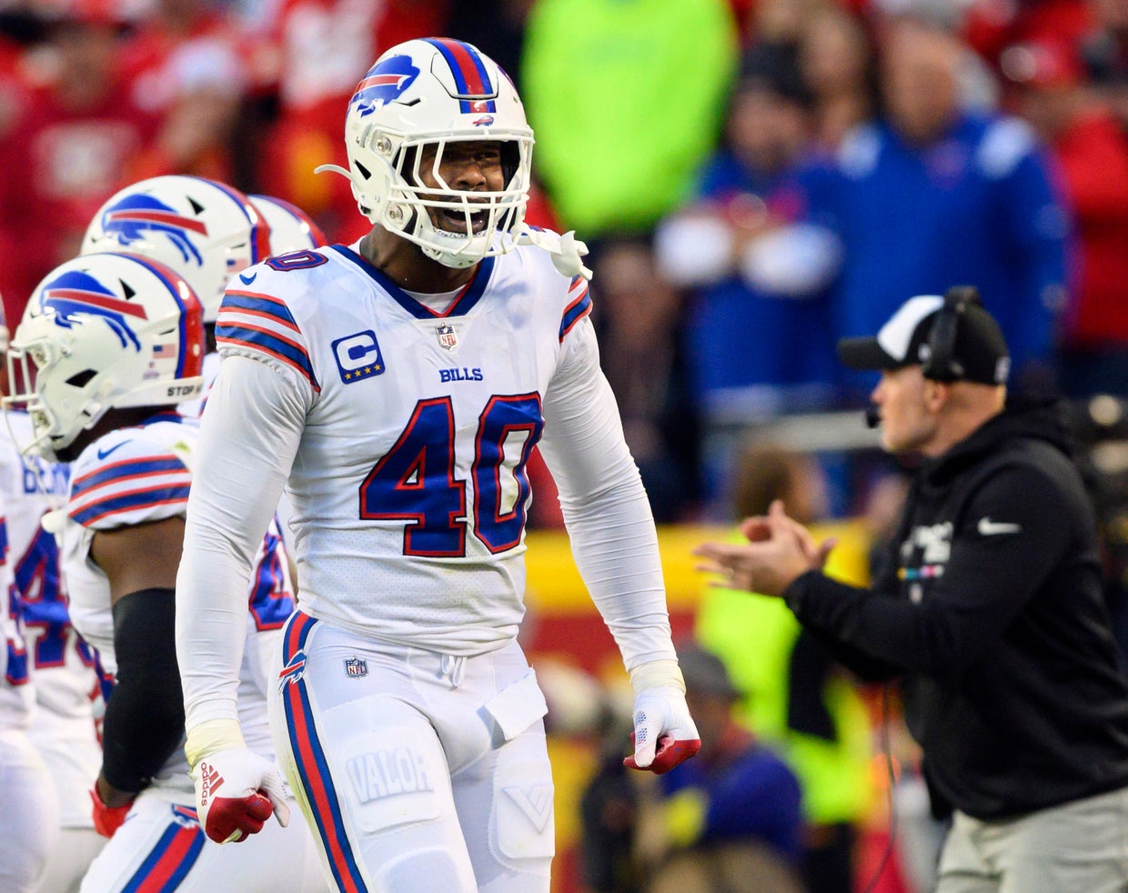 Von Miller makes presence felt during first 6 games with Bills - CBS ...