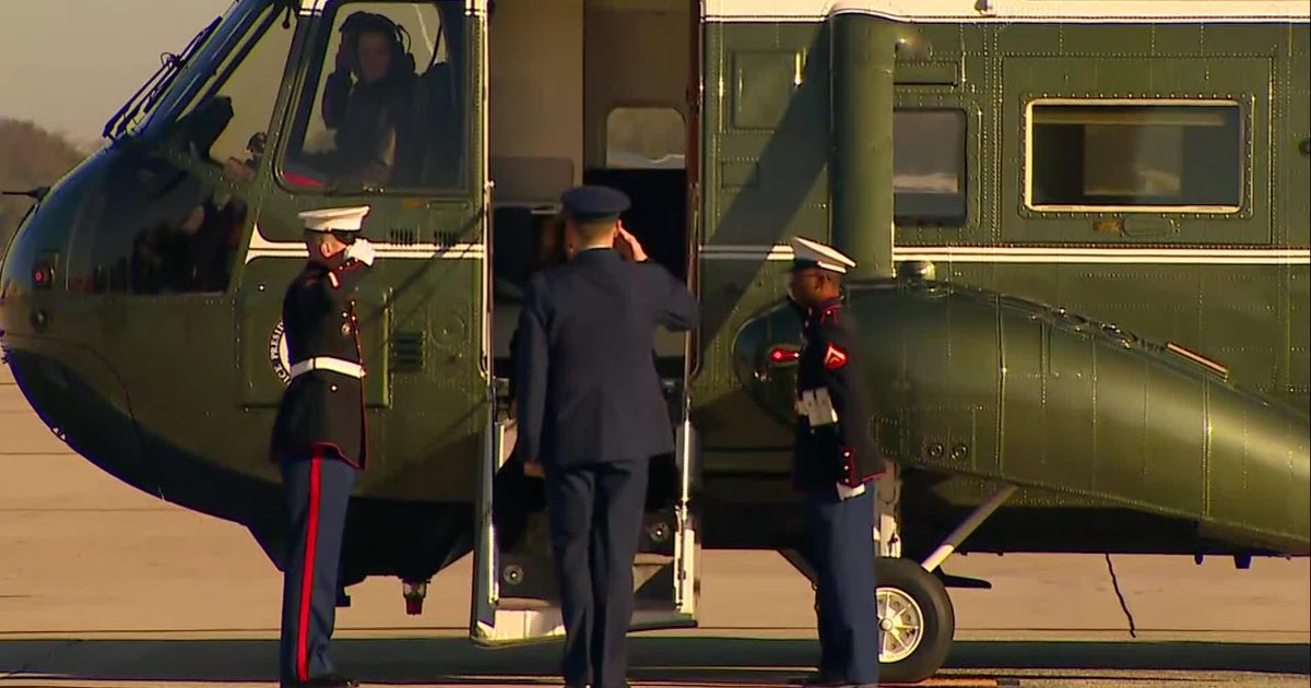Raw video: VP Kamala Harris boards Air Force One - CBS Minnesota