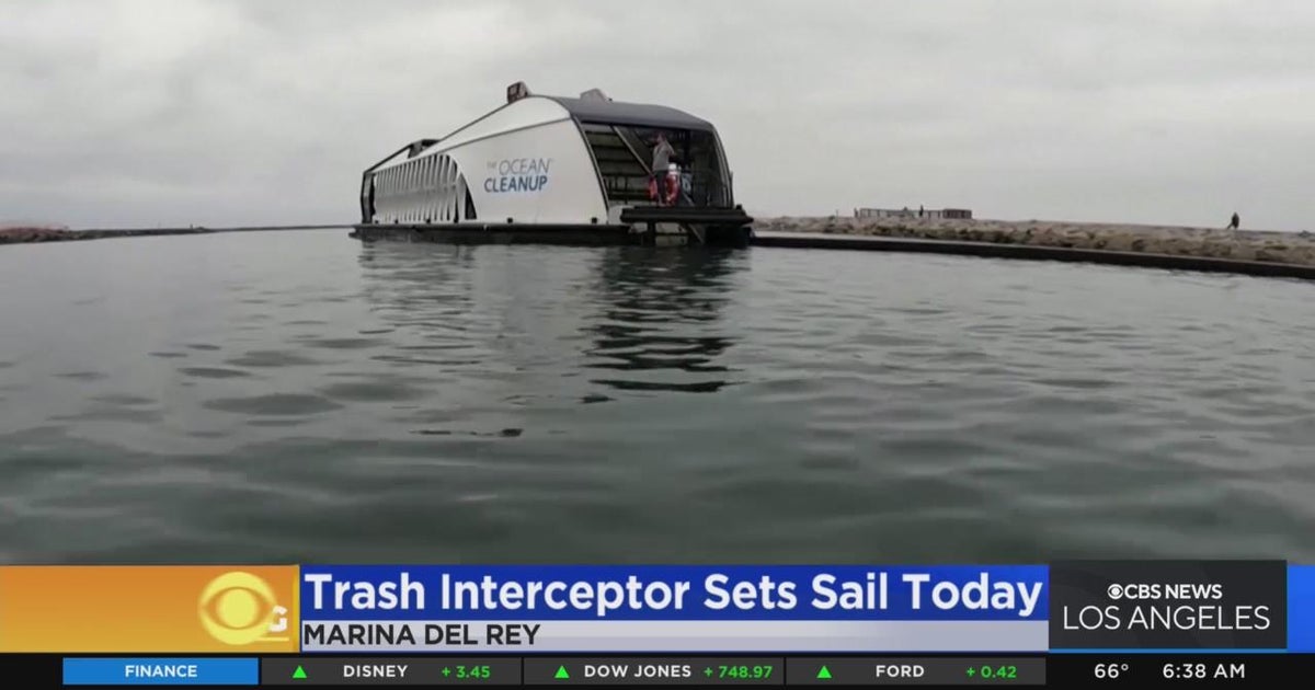 Trash interceptor sets sail in Marina Del Rey - CBS Los Angeles