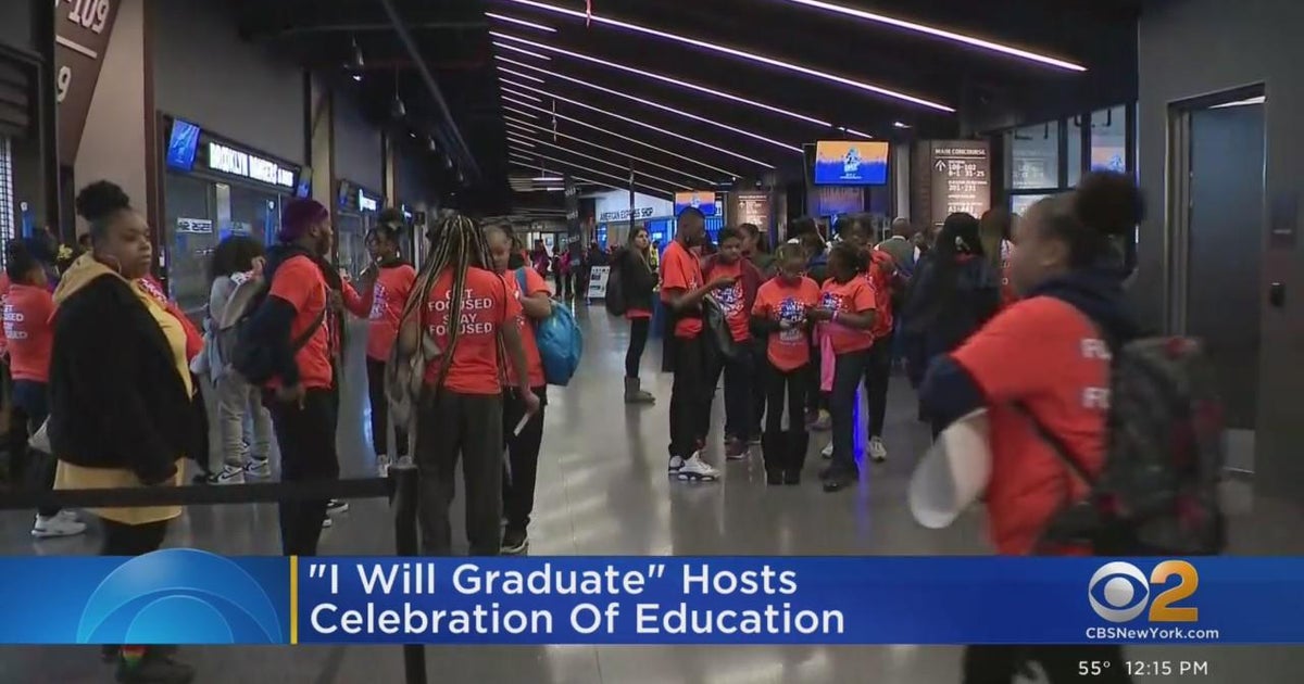 Students file into Barclays Center for I WILL GRADUATE Day - CBS New York