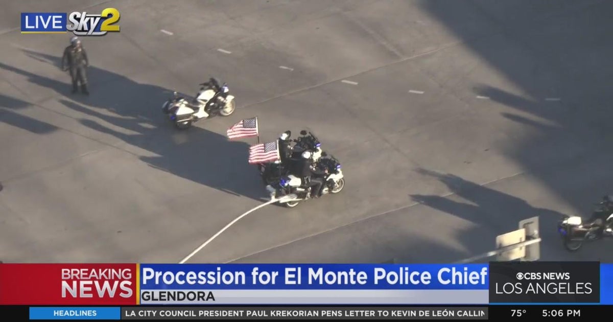 Officers hold procession for El Monte Police Chief - CBS Los Angeles