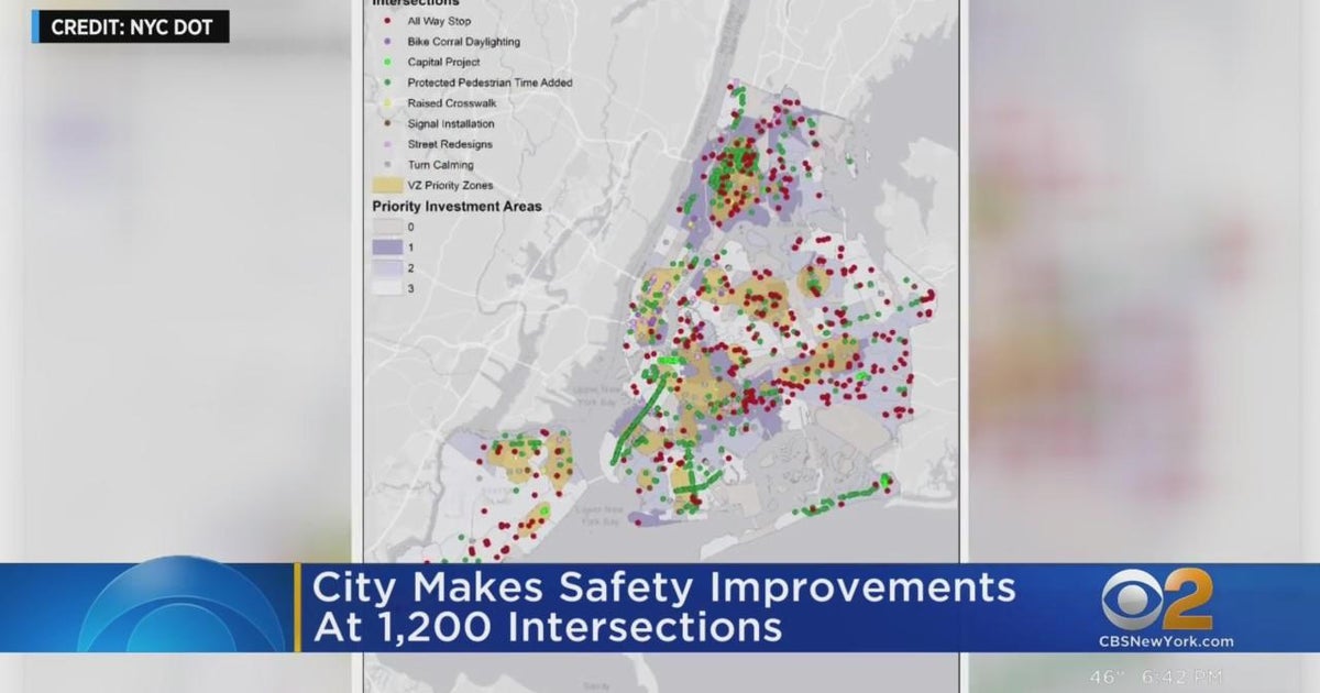 NYC makes safety improvements at 1,200 intersections - CBS New York