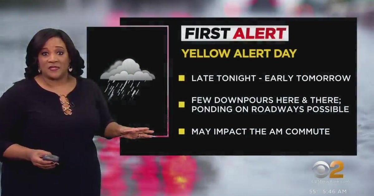 First Alert Weather Yellow Alert Tonight Cbs New York
