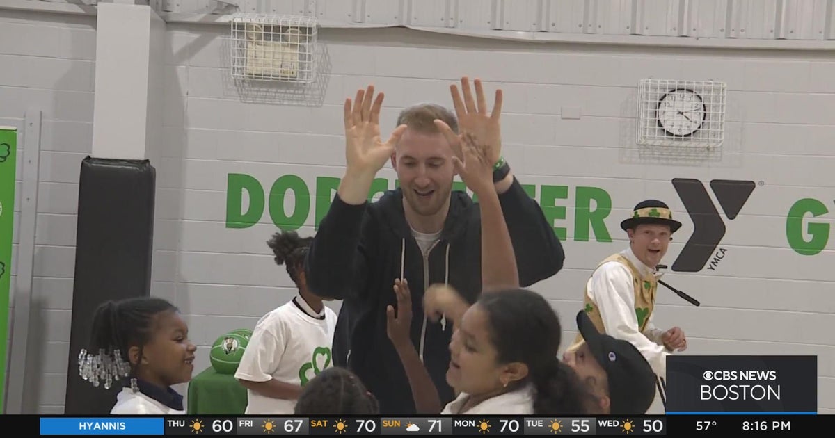 Celtics forward Sam Hauser helps break in new court at Dorchester YMCA ...