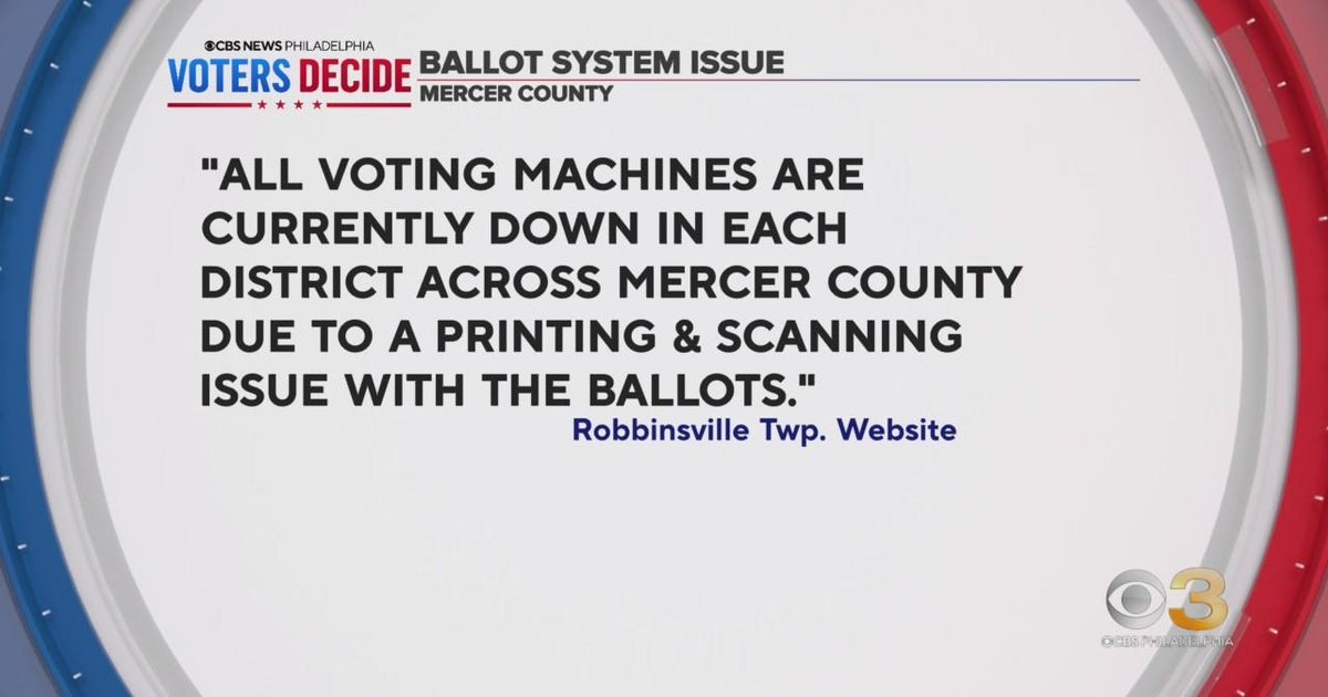 Voting machines down across Mercer County - CBS Philadelphia