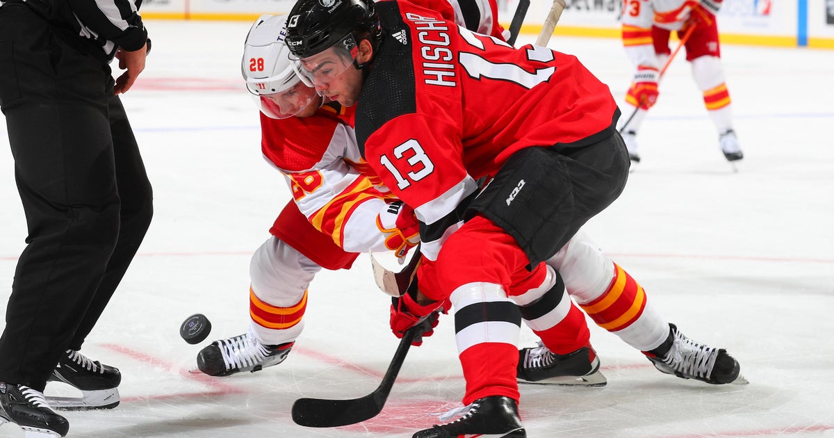 Devils run streak to 7, ride Hischier goal to win over Flames - CBS New ...