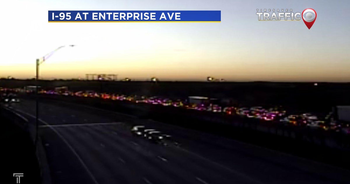 I-95 Northbound lanes backed up due to crash in Philadelphia - CBS ...