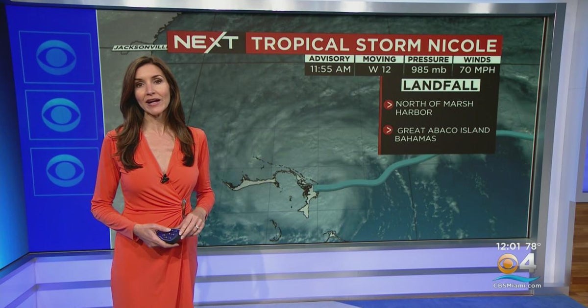 NEXT Weather: Tropical Storm Nicole made landfall in the Bahamas - CBS ...