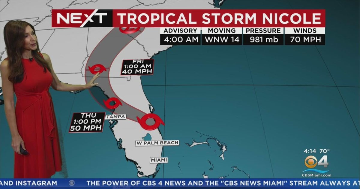 NEXT Weather: Tropical Storm Nicole 11/10/2022 4AM - CBS Miami