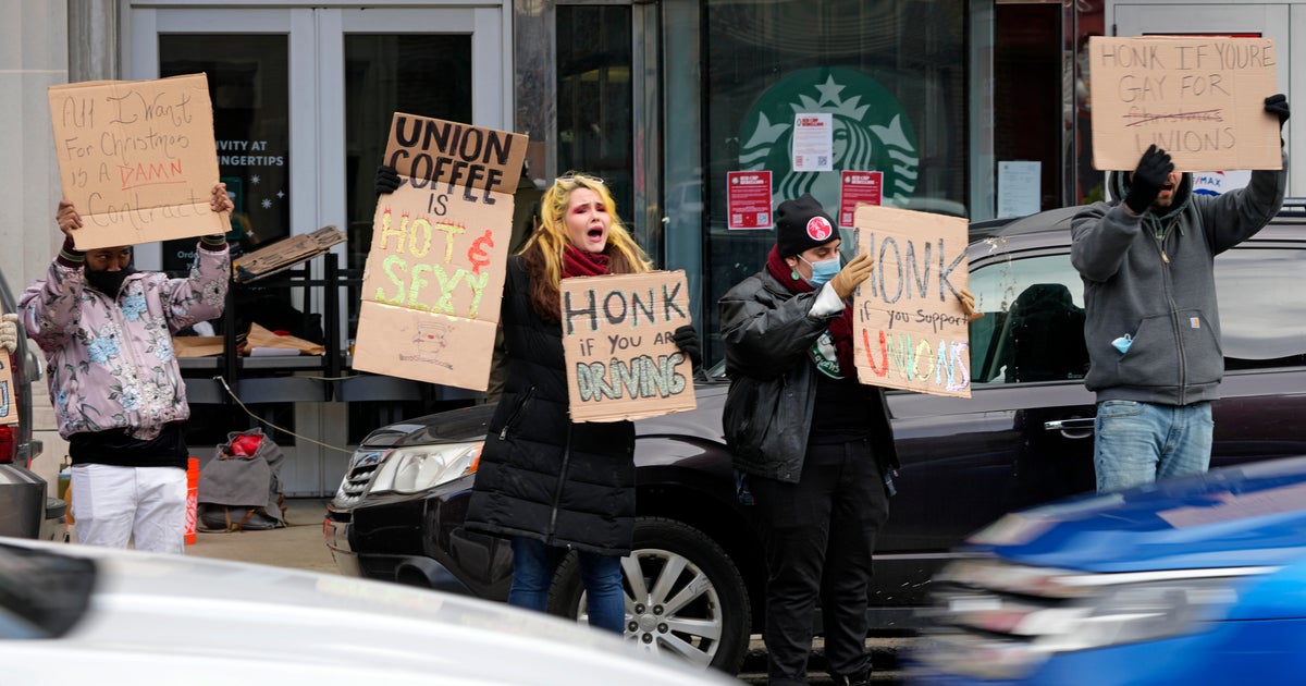 Starbucks workers walk off the job at more than 100 U.S. stores - CBS News