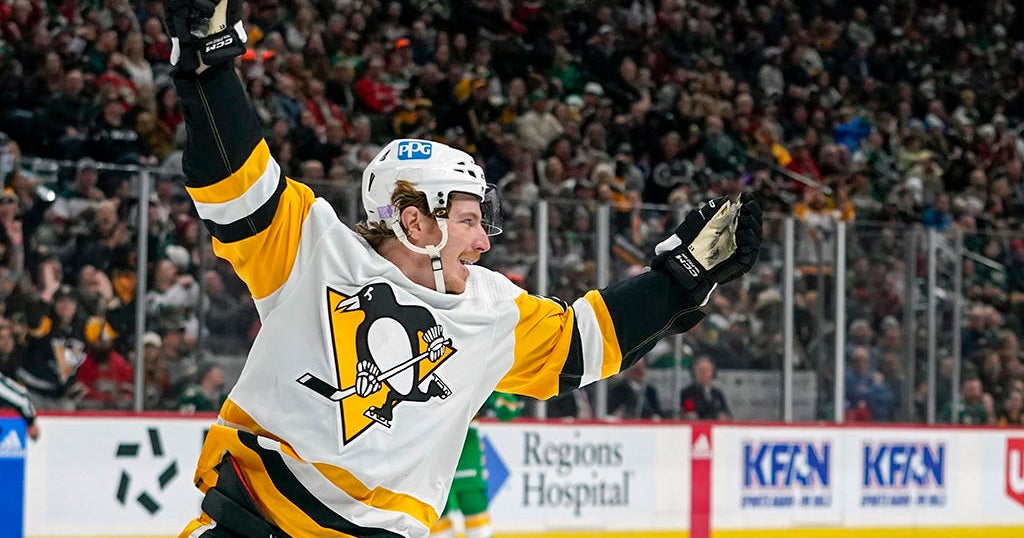 Crosby has 2 goals, 2 assists in Penguins' 6-4 win over Wild - CBS ...