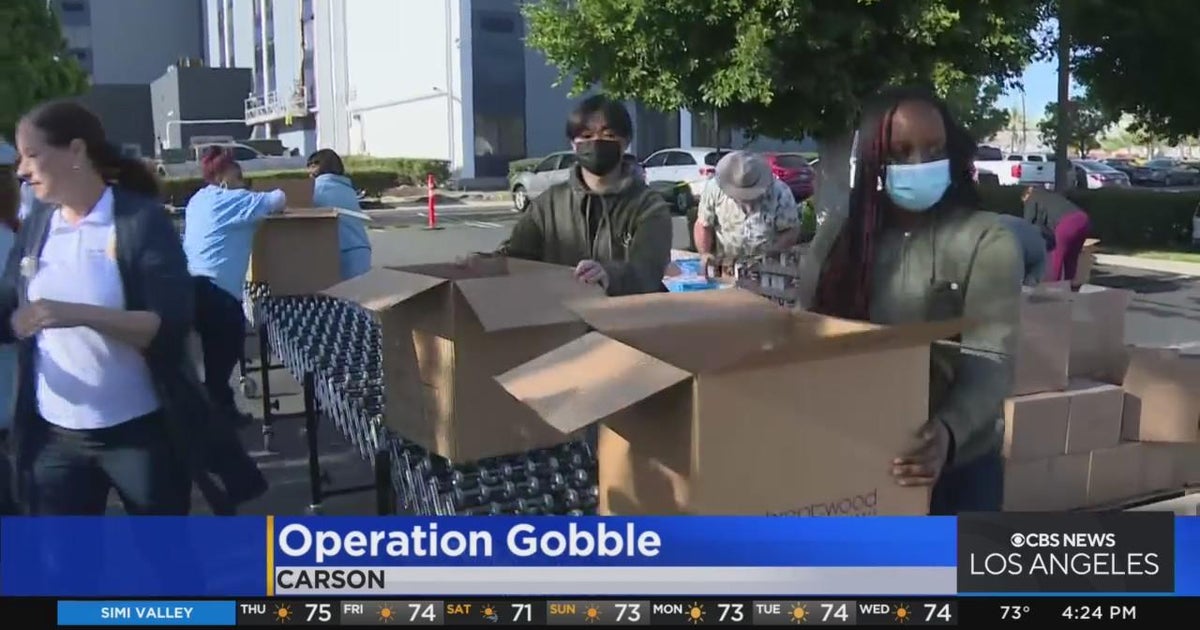 Operation Gobble: Meal boxes, gift cards for needy families - CBS Los ...