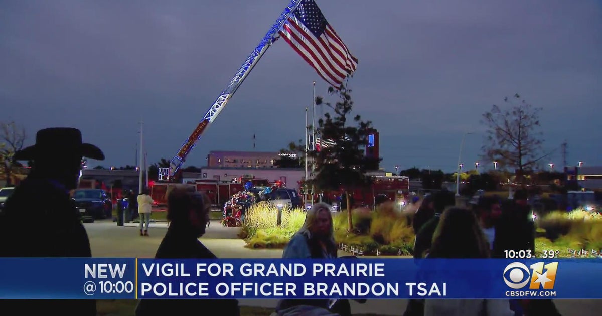 Grand Prairie community remembers fallen officer Brandon Tsai - CBS Texas