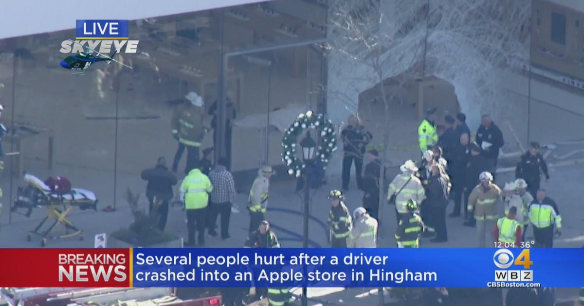 Car crashes into Apple store in Hingham, trapping multiple people ...