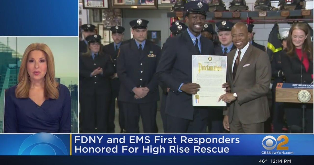 FDNY honored for high-rise rescue - CBS New York