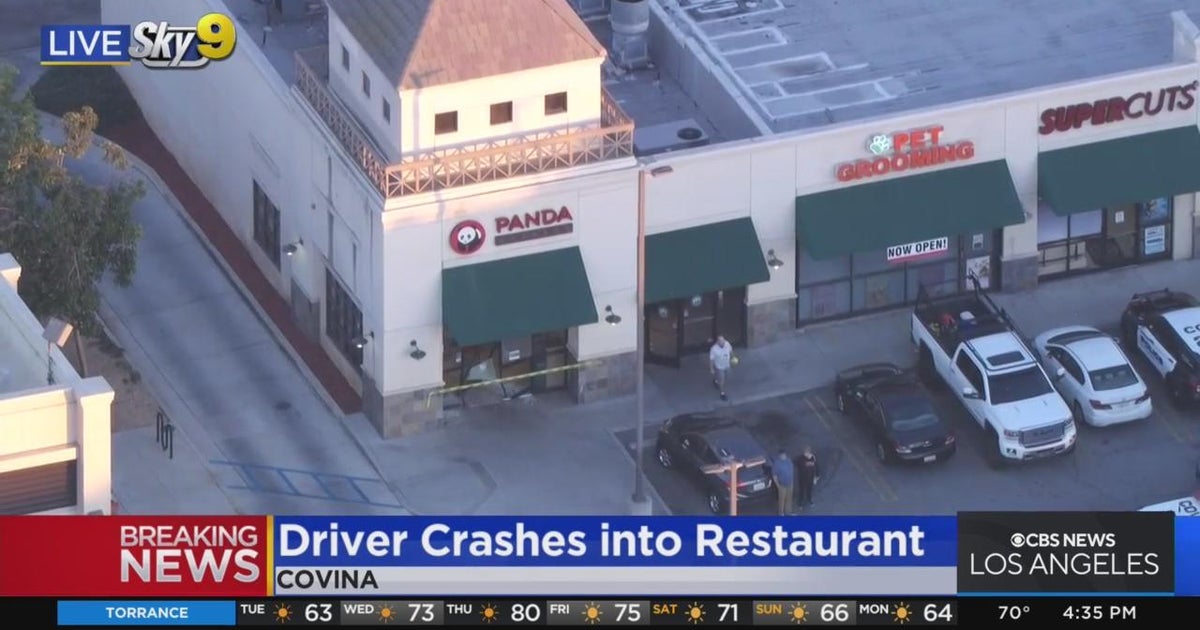 Driver crashes into front of Panda Express in Covina - CBS Los Angeles