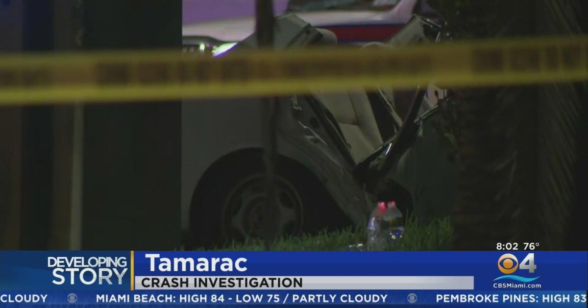 Police investigate Tamarac car crash - CBS Miami