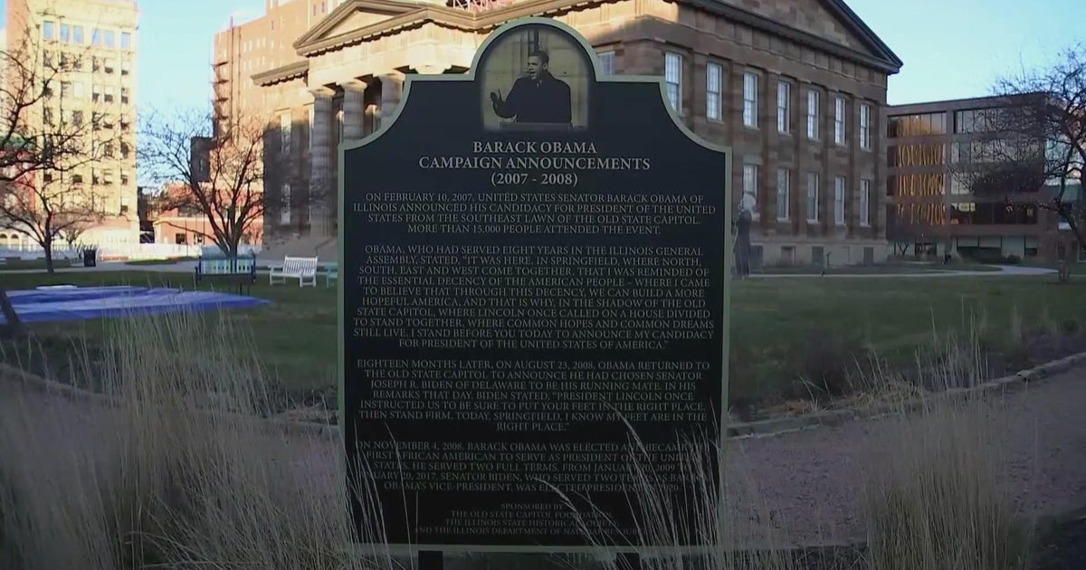 Barack Obama honored historical marker in Springfield - CBS Chicago