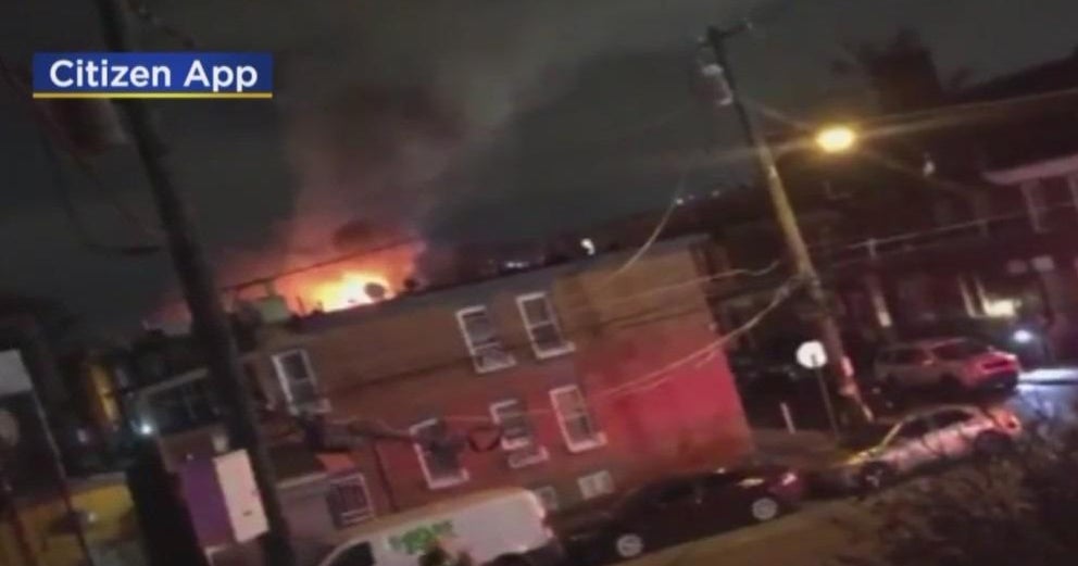 Woman jumps out of second-story window to escape fire - CBS Philadelphia