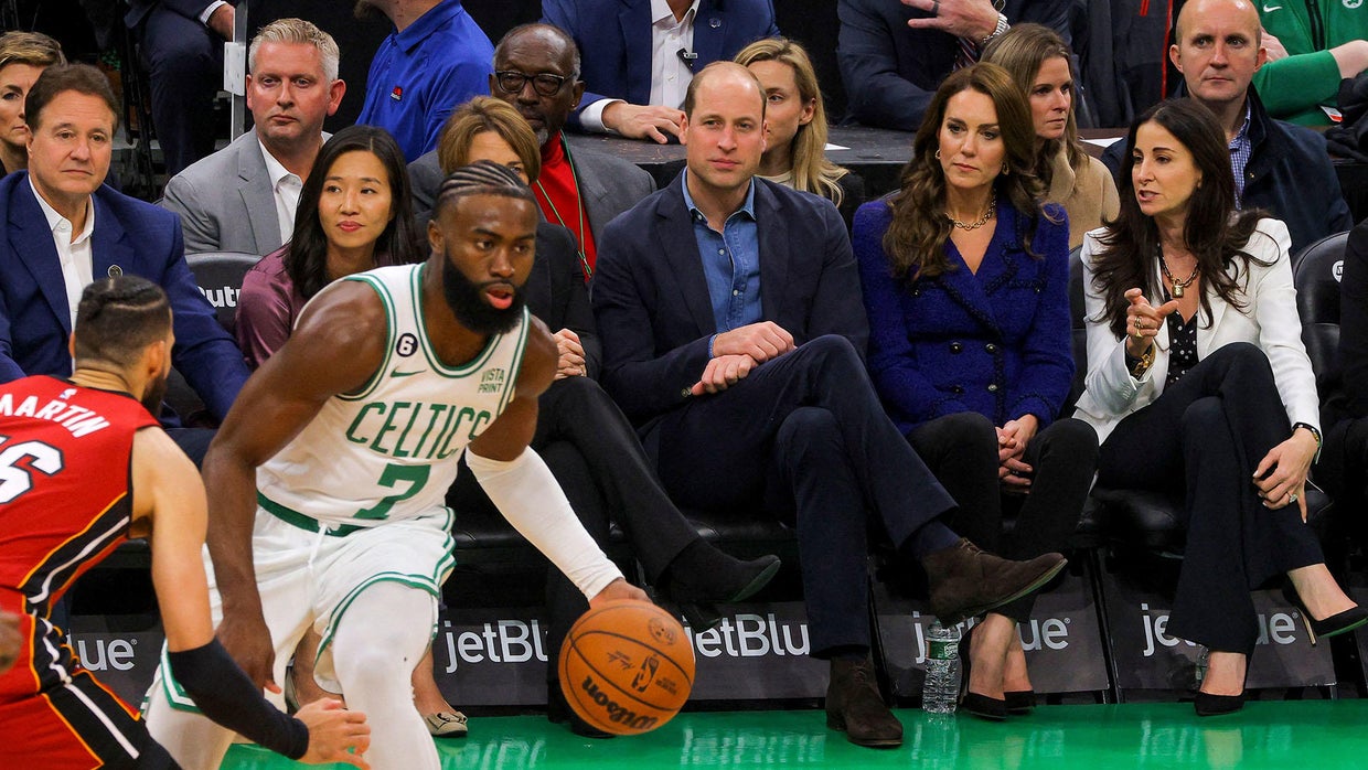 Prince William and Princess Catherine sit courtside at Boston Celtics ...