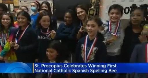 St. Procopius wins National Catholic School Spelling Bee - CBS Chicago