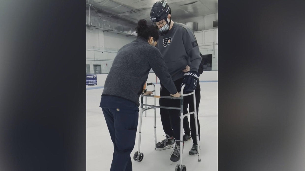 Endicott hockey player sets the standard through stroke recovery - CBS ...