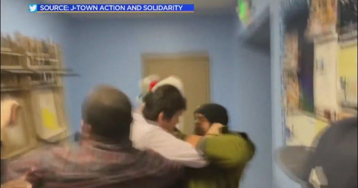 Altercation between Councilmember Kevin de León and activist Jason ...