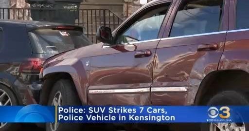 Suspect in custody after SUV strikes 7 cars, police vehicle in ... Suspect in custody after SUV strikes 7 cars, police vehicle in ...