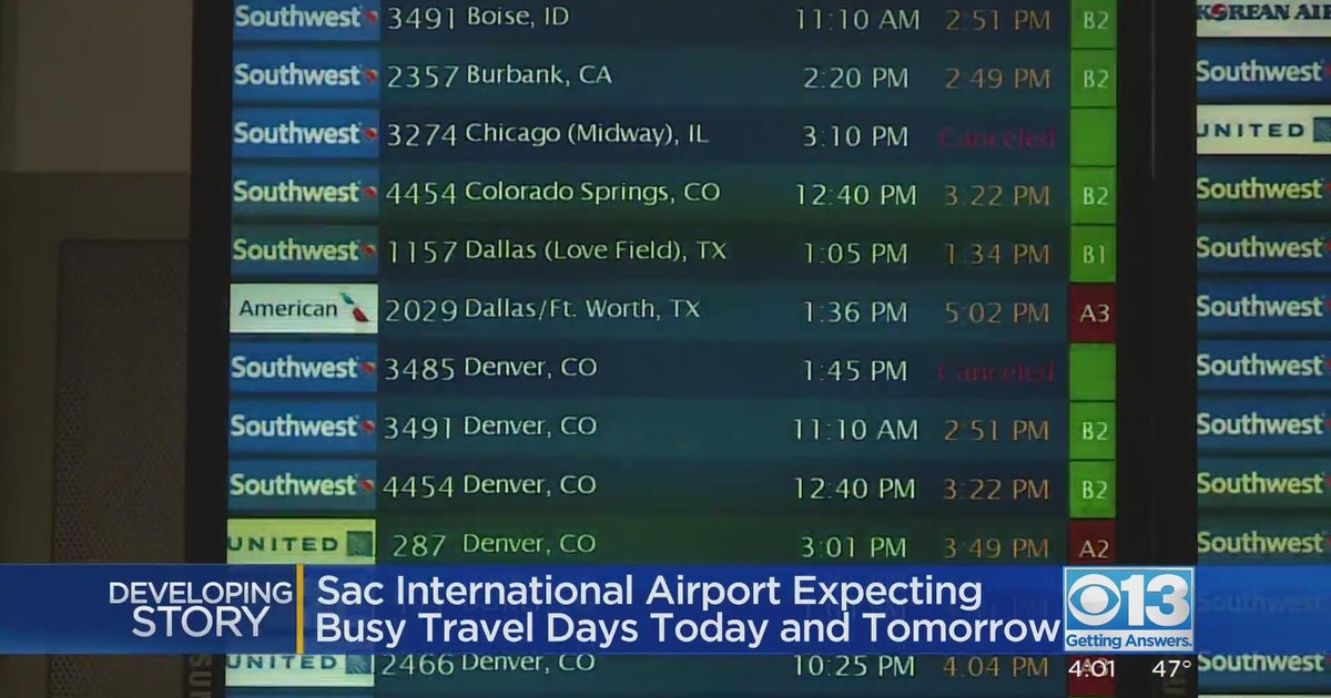 SMF expecting busy travel days Thursday, Friday - CBS Sacramento