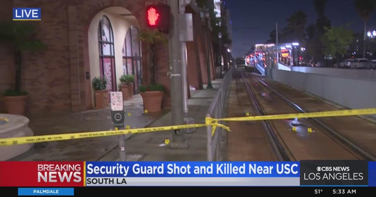 Security guard shot dead outside building near USC - CBS Los Angeles