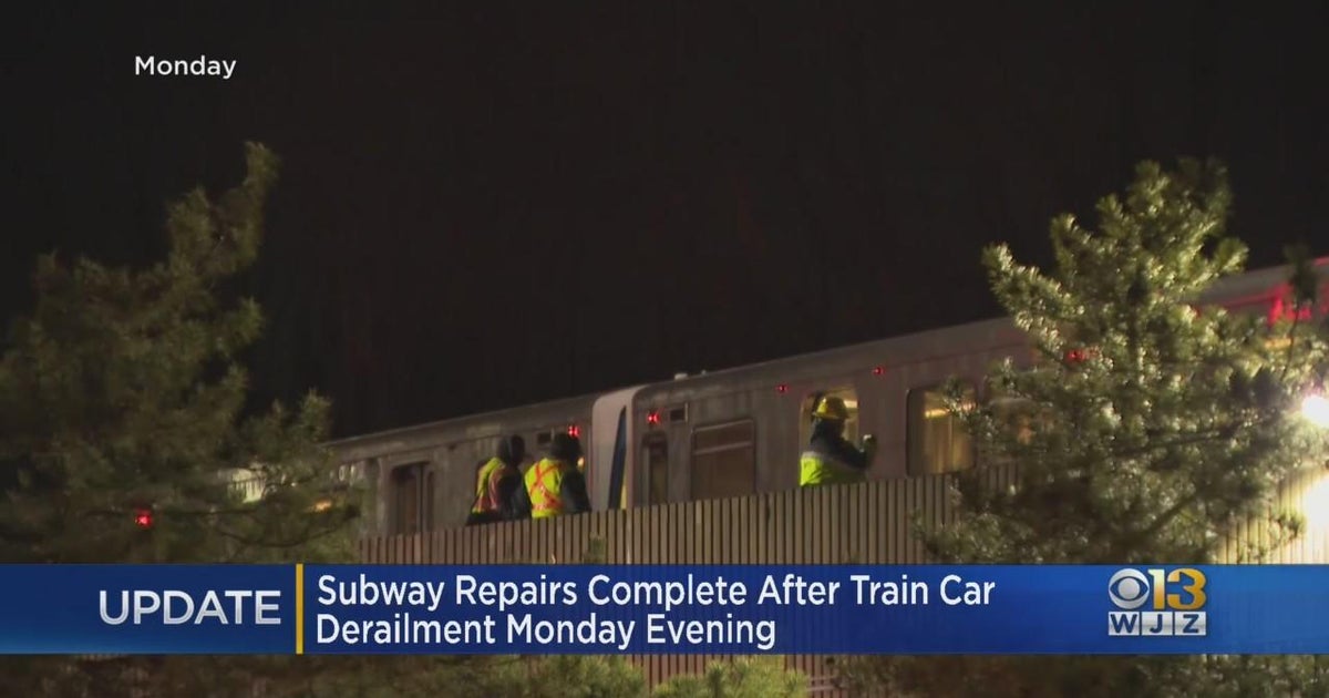 Subway repairs are complete after derailment in Baltimore - CBS Baltimore