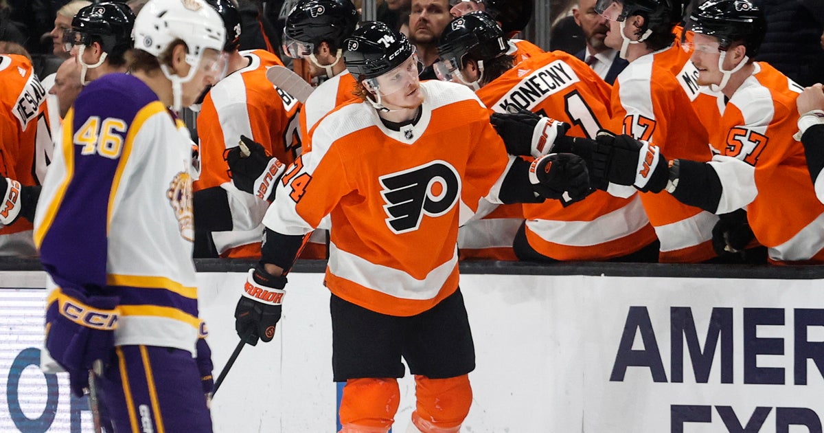 Cates, Flyers snap Kings' unbeaten streak with 4-2 win - CBS Philadelphia