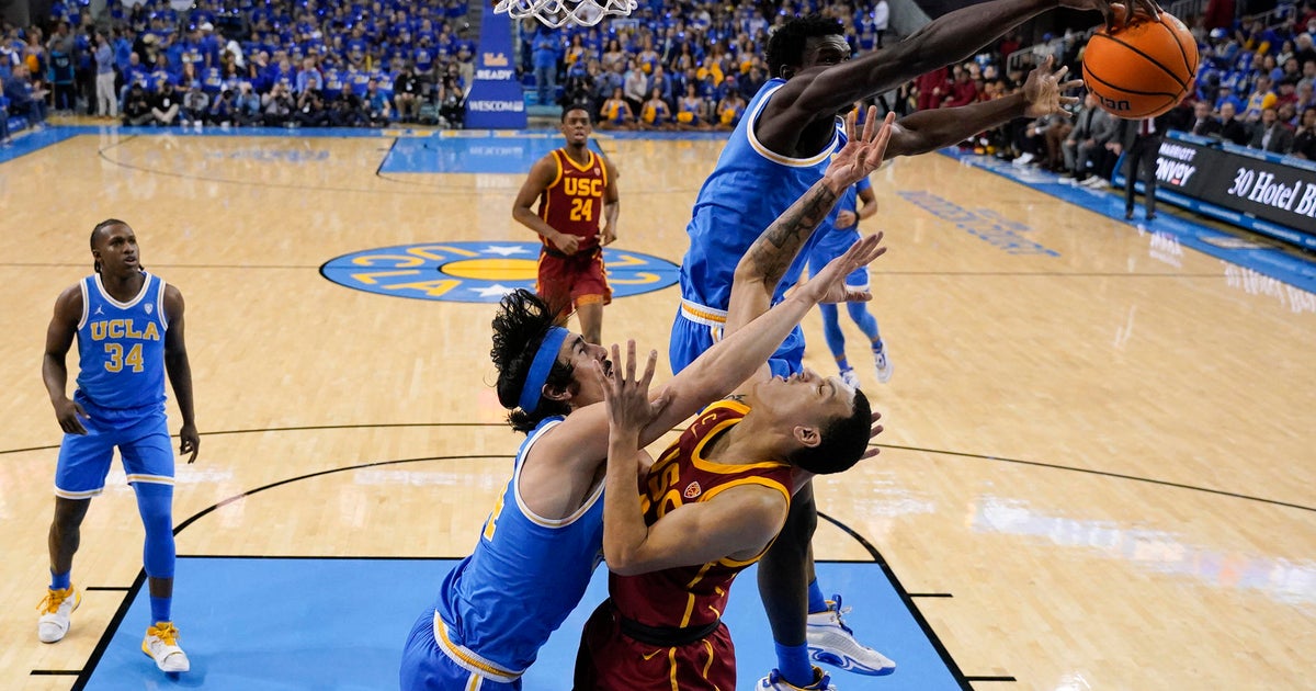 No. 10 UCLA blows 18-point lead, hangs on to beat USC, 60-58 - CBS Los ...