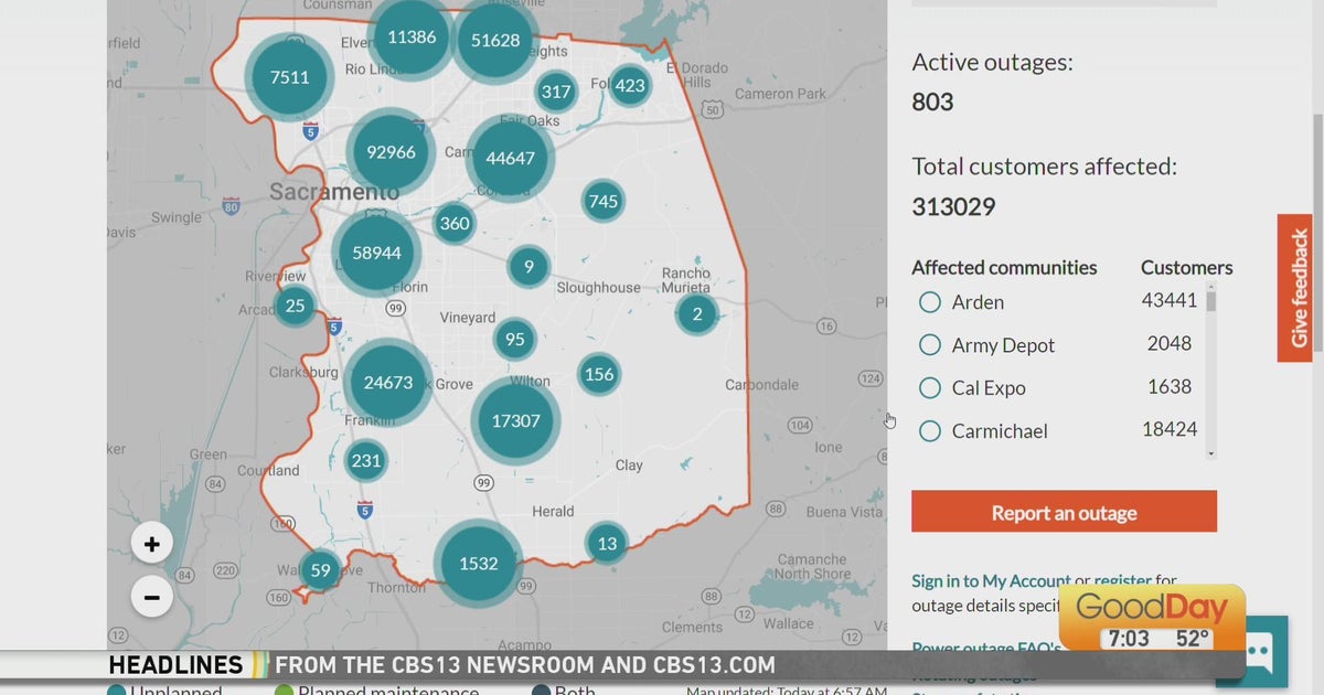 Nearly 300K SMUD customers without power after extreme winds - CBS ...