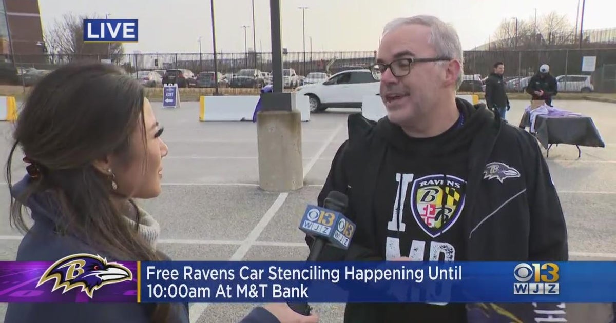 Free Ravens car stenciling until 10 a.m. at M&T Bank Stadium - CBS ...