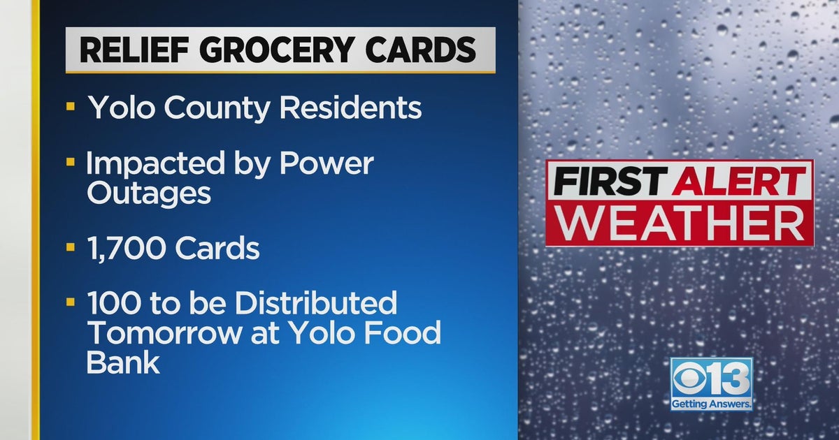Yolo County residents could receive disaster relief grocery card - CBS Sacramento