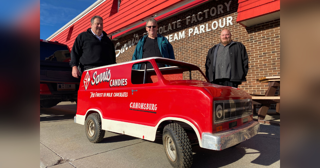 Antique miniature Sarris parade van finds its way back home - CBS ...