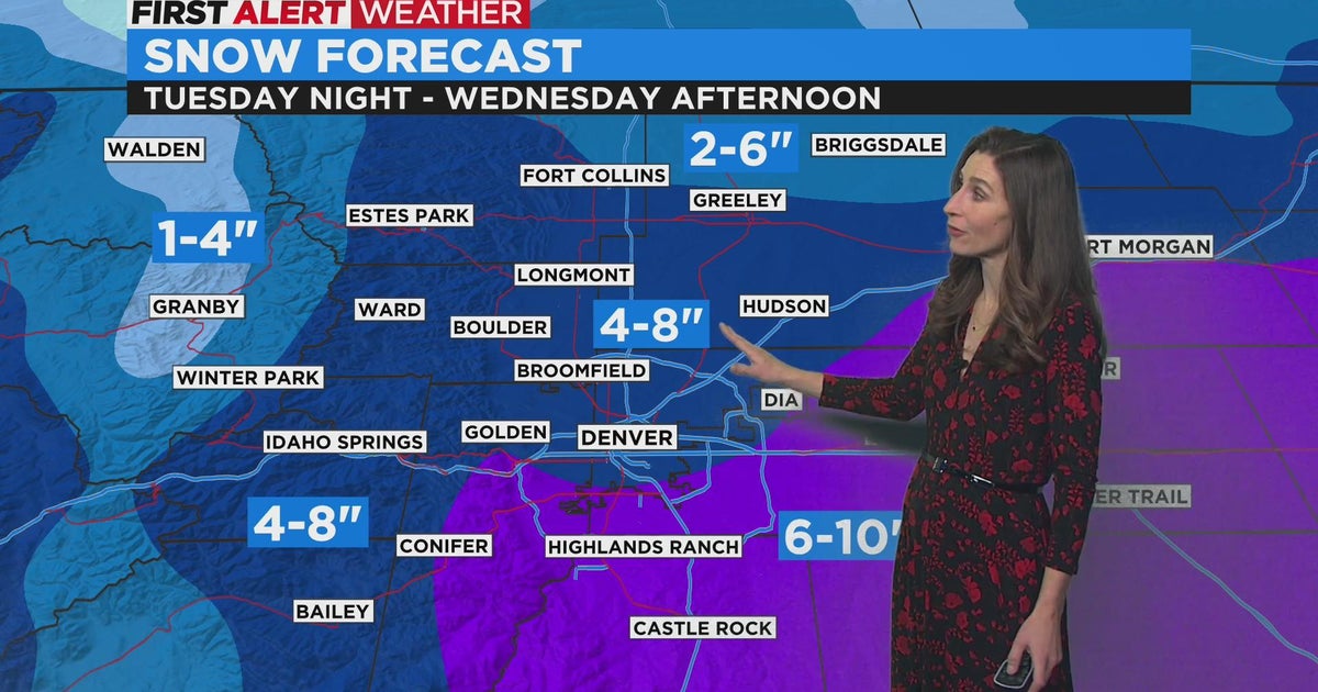 More snow expected Tuesday night through Wednesday - CBS Colorado