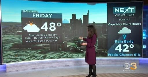 NEXT Weather: Spotty shower, T-storm overnight - CBS Philadelphia