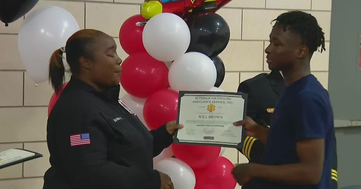 Excel Academy graduates of its EMS program - CBS Chicago